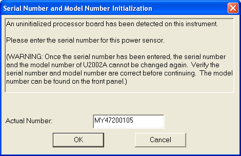 Changing the Power Sensor's Model and Serial Number