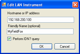 Setup LAN Instrument