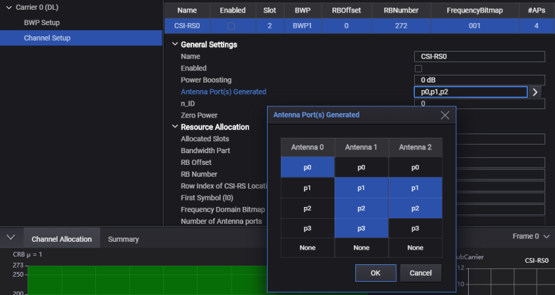 Channel Setup CSI-RS