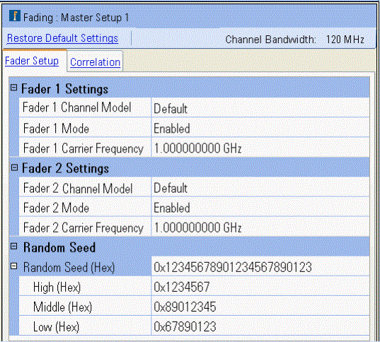 Master Setup for Generate and Fade