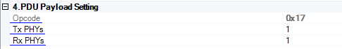 PDU Payload Setting (LL_PHY_REQ, LL_PHY_RSP, LL_PHY_UPDATE_REQ)