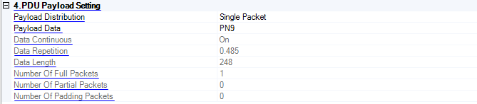 PDU Payload Setting (LL_DATA, Reference Packet)