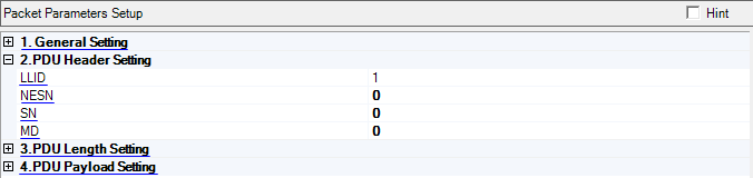 2. PDU Header Setting