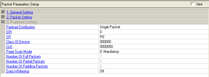 Payload Setting (FHS)