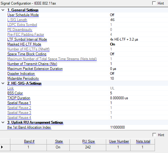 802.11ax Signal Configuration