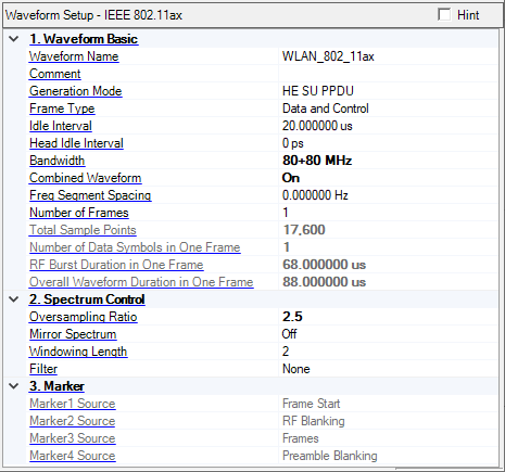Waveform Setup - 802.11ax