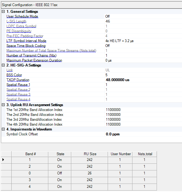 802.11ax Signal Configuration