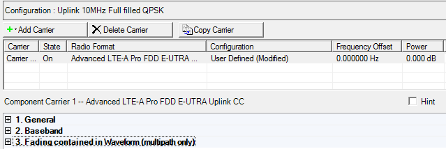 Component Carrier (Advanced LTE-A Pro FDD Uplink)