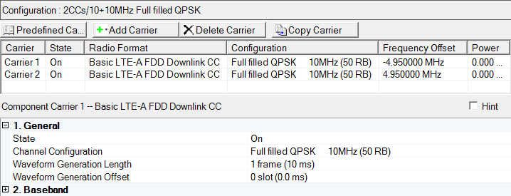 General (Basic LTE-A FDD Downlink)