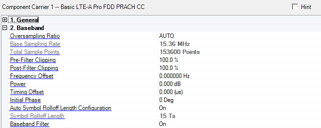 Baseband (Basic LTE-A Pro FDD PRACH)