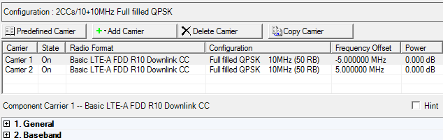 Component Carrier (Basic LTE-A FDD Downlink)