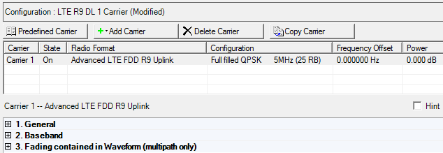 Carrier (Advanced LTE FDD Uplink)
