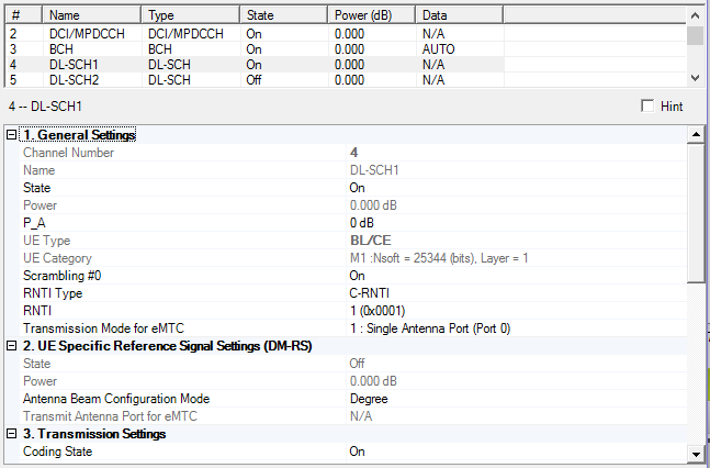 oolChannel Setup (Advanced LTE-A Pro eMTC Downlink)