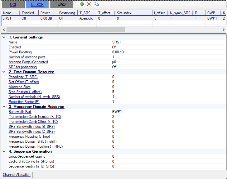 Uplink Channel Setup