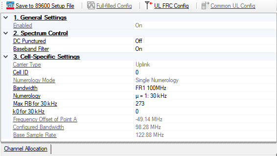 Carrier Setup UL (Real-time)