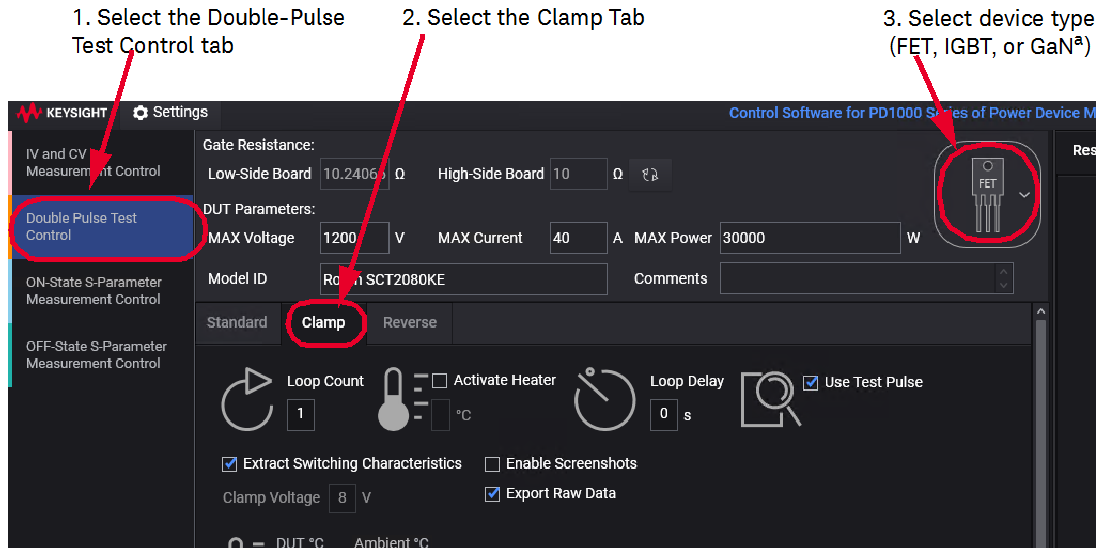 Run the Clamp Double-Pulse Test