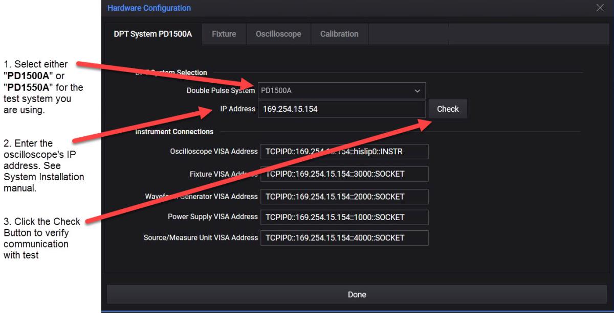 PD1500A Hardware Configuration for Double Pulse Test Control